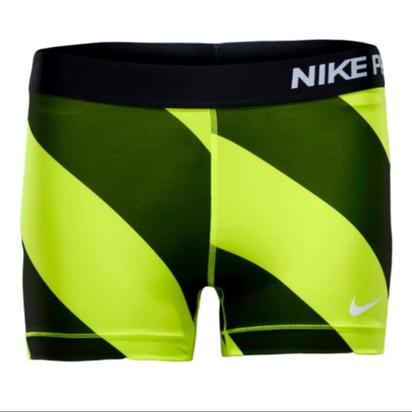 Nike | Shorts | Nike Pro Shorts Womens Neon Volt Black | Poshmark